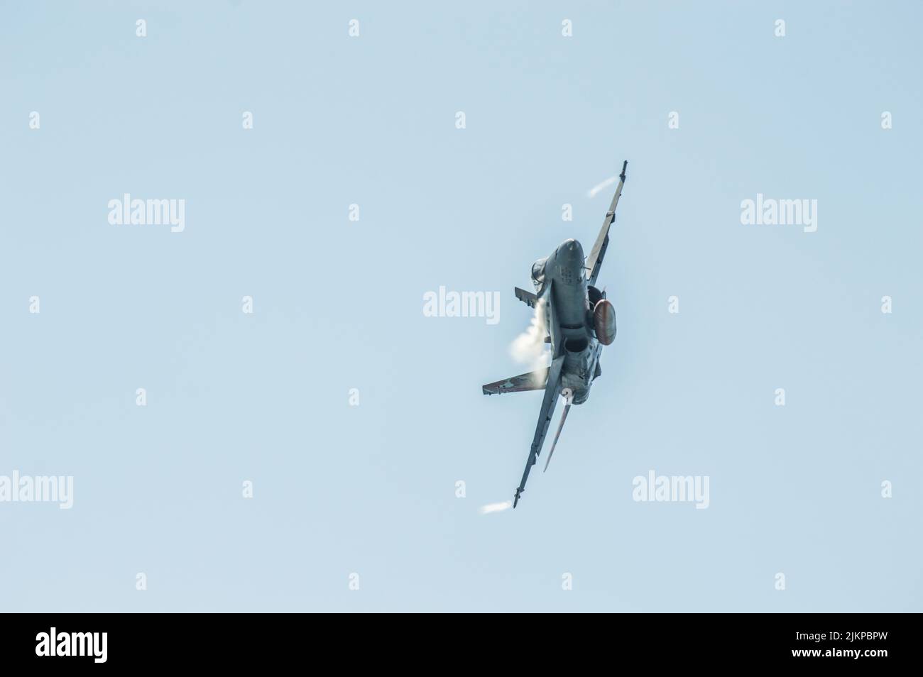 Classic war army air plane in the sky. EF-18A Hornet C 15-28 Stock ...