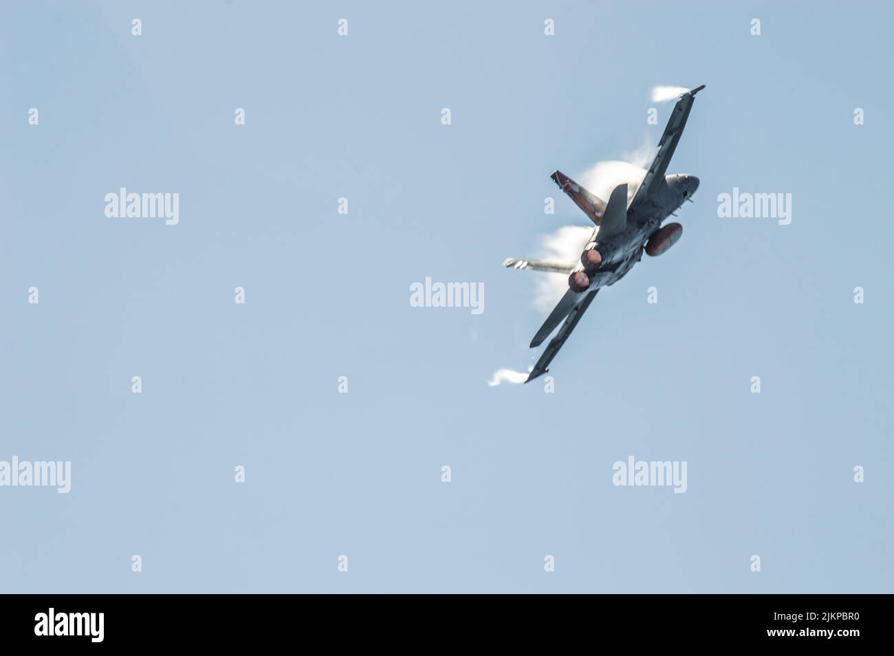 Classic war army air plane in the sky. EF-18A Hornet C 15-28 Stock ...