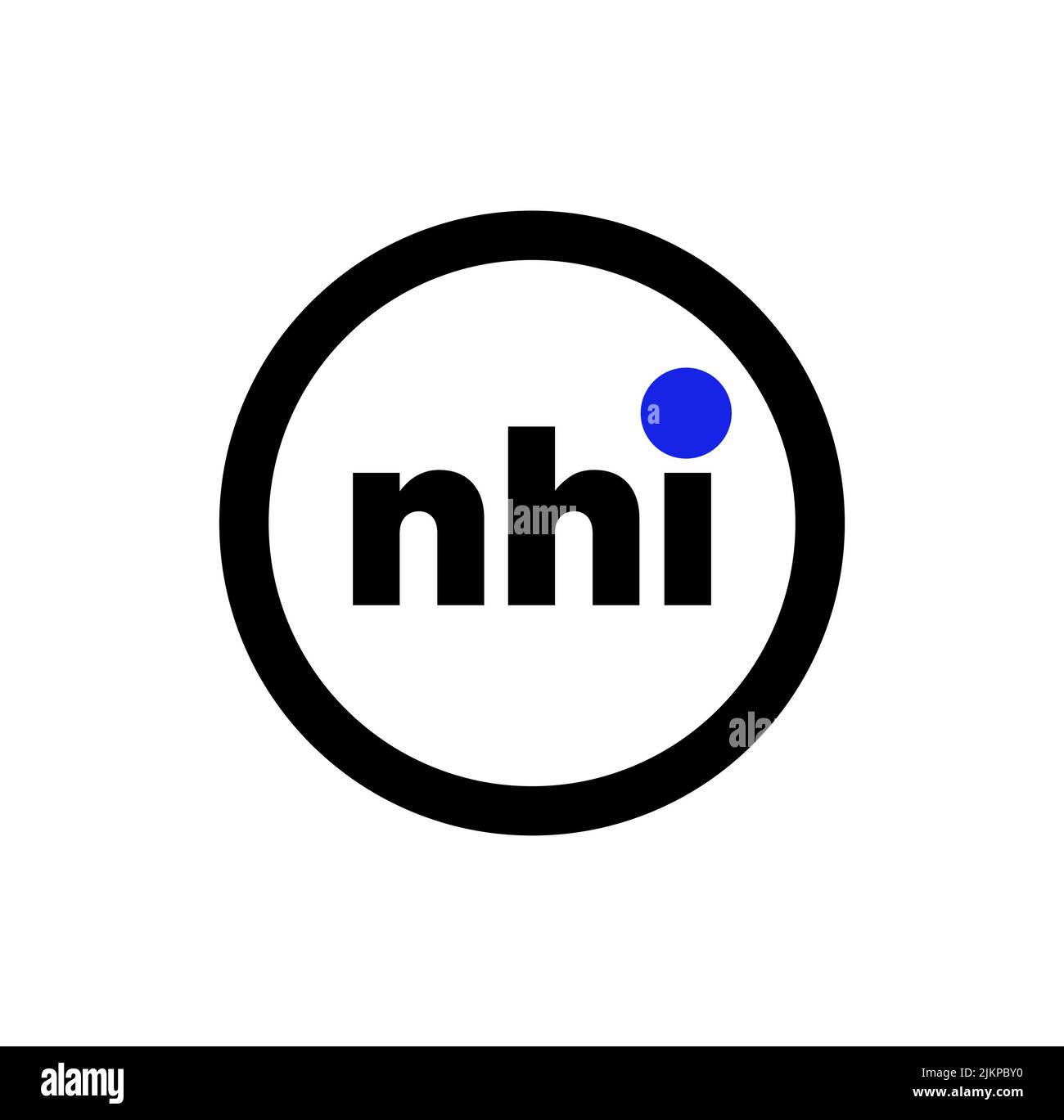 A vector illustration of a nhi logo in circle on the white background ...