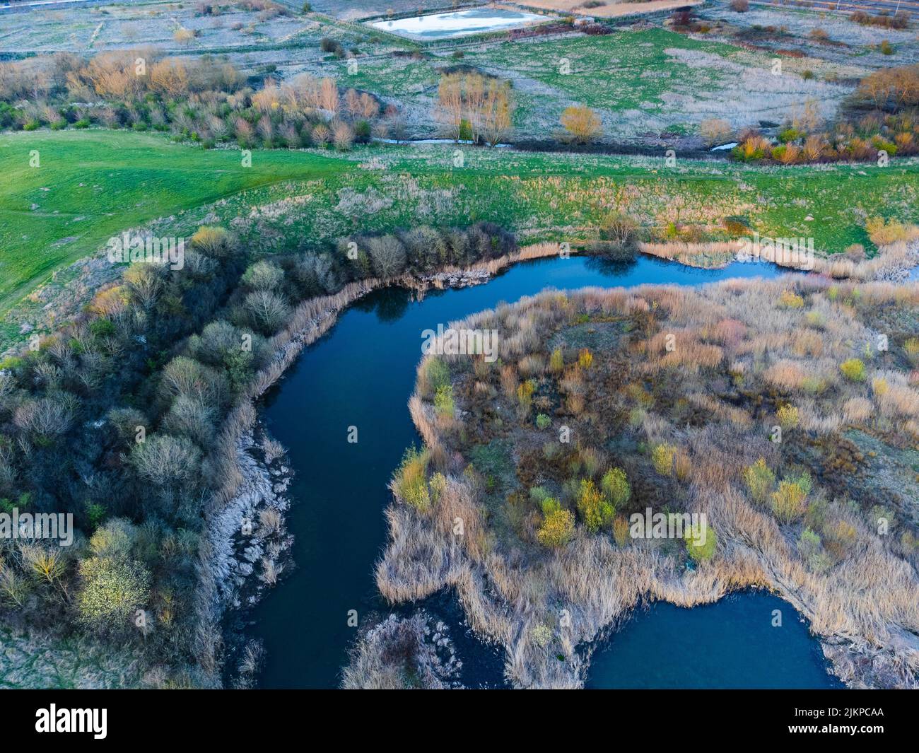 Aerial view fields trees in hi-res stock photography and images - Alamy