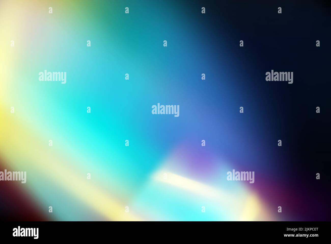 Glare or reflection from water and glass.Rainbow highlights on a black ...