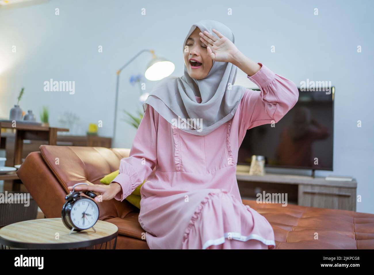 beautiful sleeping muslim woman in the bed Stock Photo - Alamy
