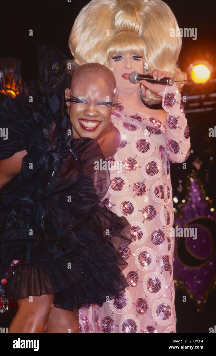 Kevin Aviance and Lady Bunny performing at the 15th Annual Wigstock ...