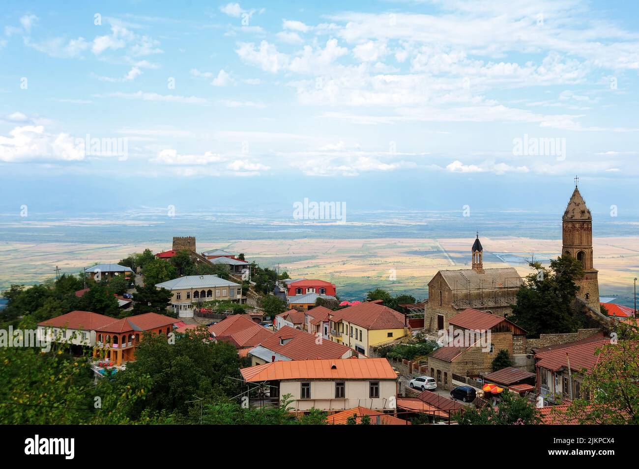 Signagi overlooking the Alazani Valley in Georgia Stock Photo - Alamy