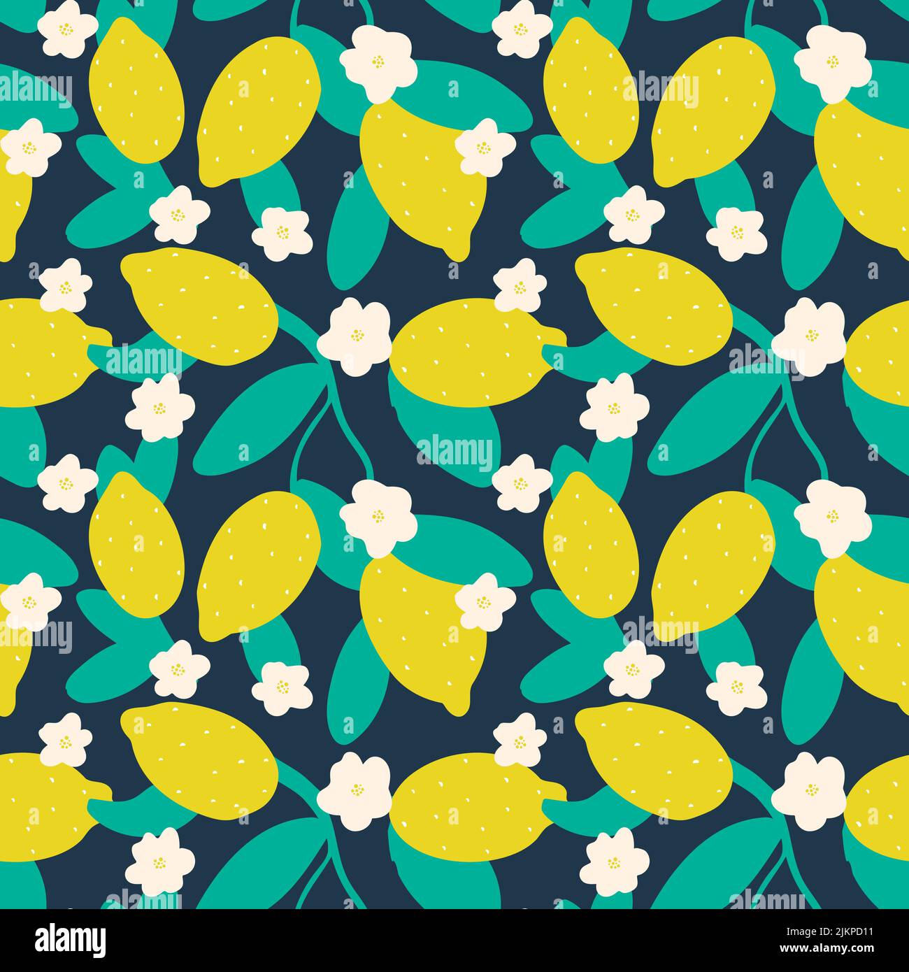 Lemon flowers and fruits exotic tropical background Stock Vector Image ...