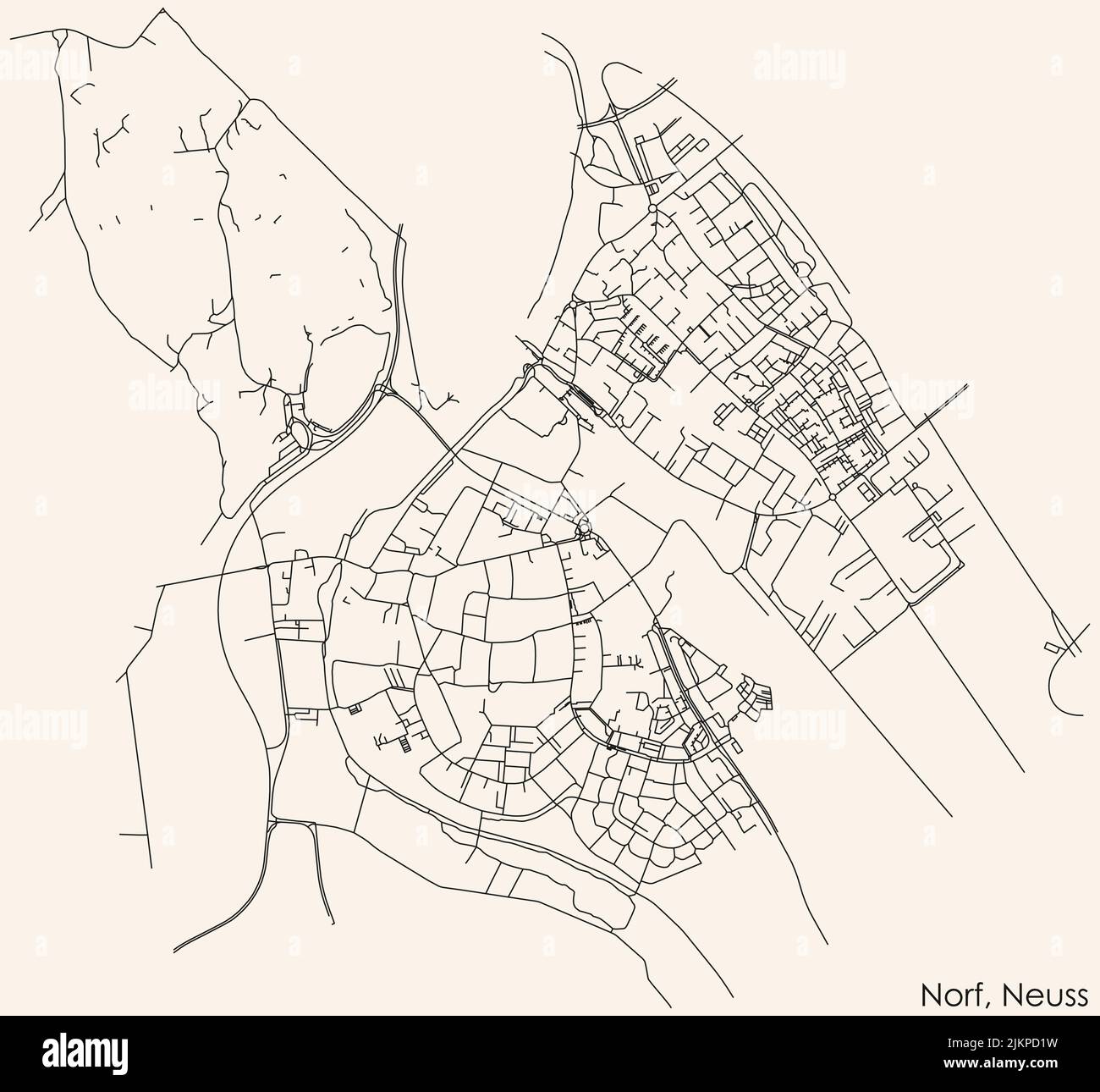 Street roads map of the NORF DISTRICT, NEUSS Stock Vector Image & Art ...