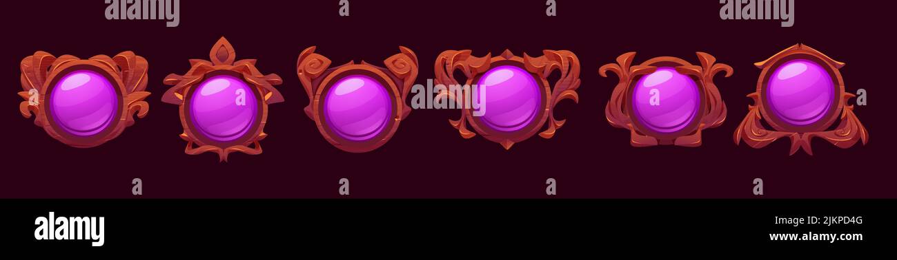 Game level or avatar frames, ui icons, buttons, ranking badges or ...