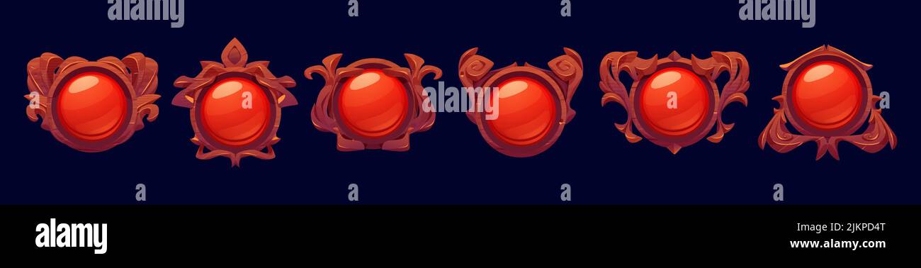 Game level or avatar frames, ui icons, buttons, ranking badges or ...