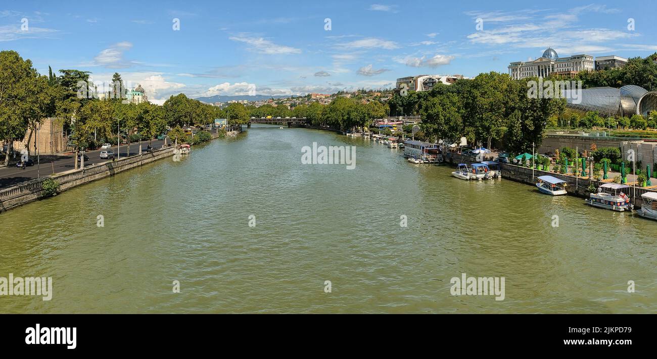 Tbilisi cityscape with Kura river in Georgia Stock Photo - Alamy
