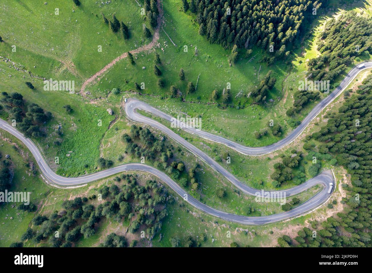 curvy roads and unique forest scenery, Artvin, Turkey Stock Photo - Alamy