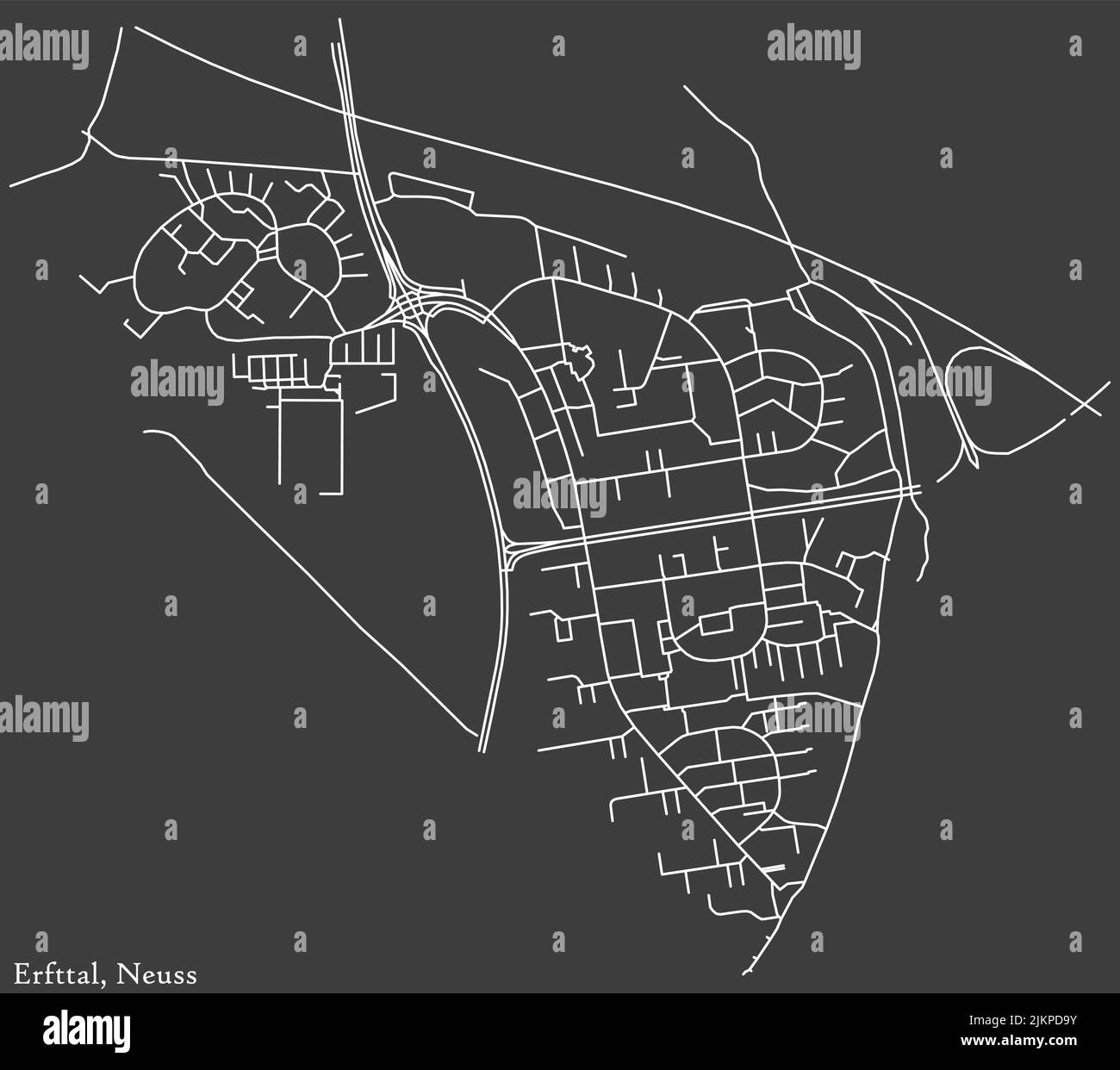 Street roads map of the ERFTTAL DISTRICT, NEUSS Stock Vector Image ...