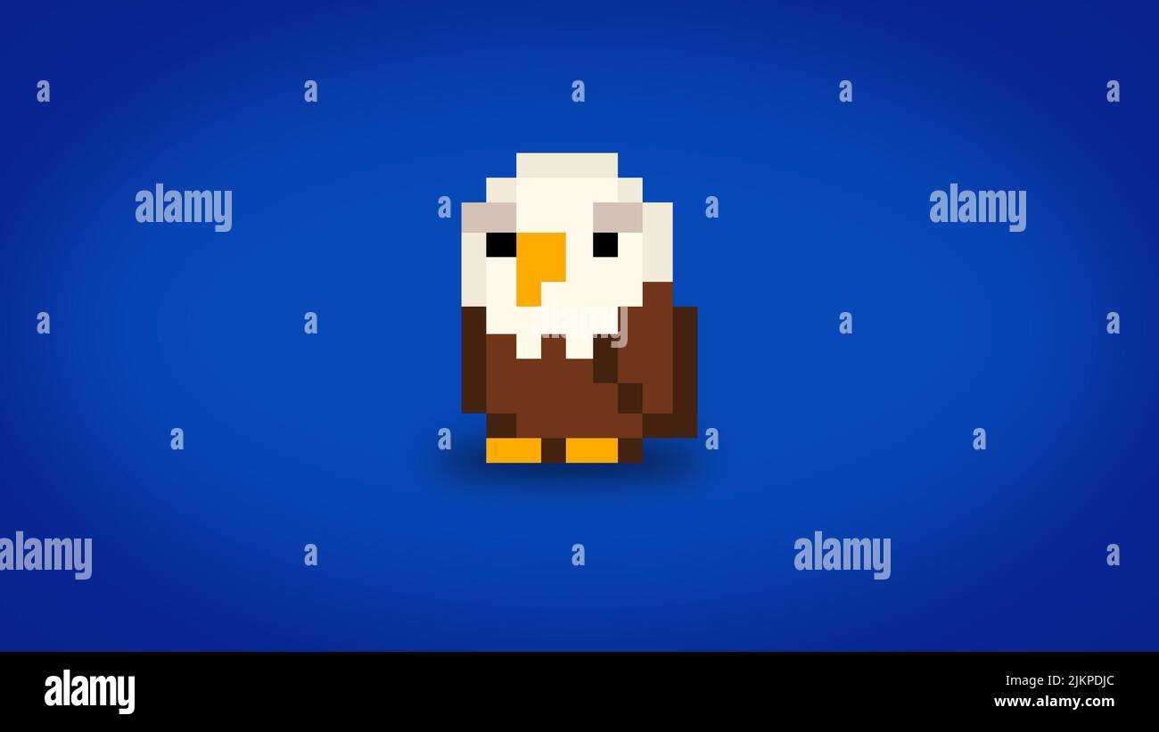 Pixel 8 bit bald eagle background - high resolution wallpaper Stock ...