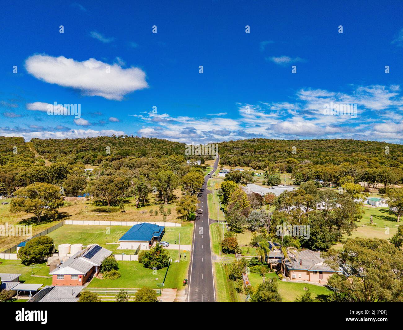 An aerial view of the beautiful forests of Emmaville, Australia with ...