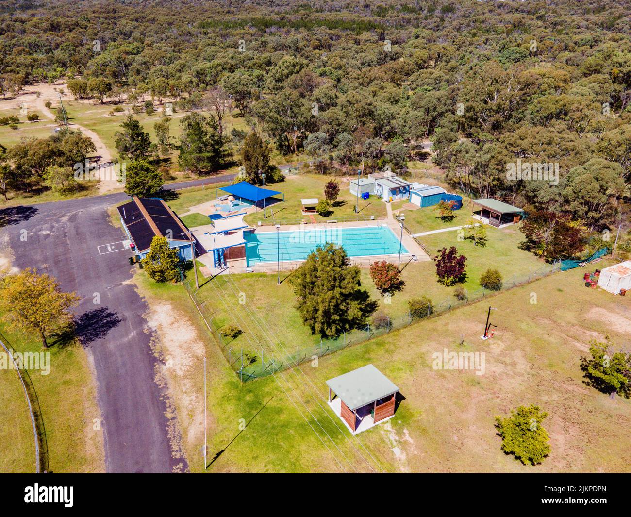 An aerial view of the beautiful greenery of Emmaville, Australia with ...