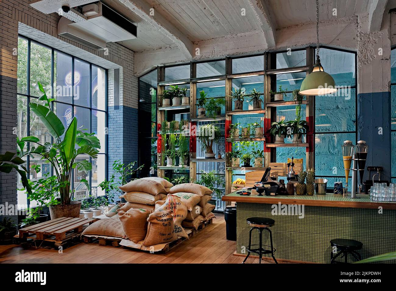 The restaurant interior of Stamba hotel in Tbilisi Georgia Stock Photo ...