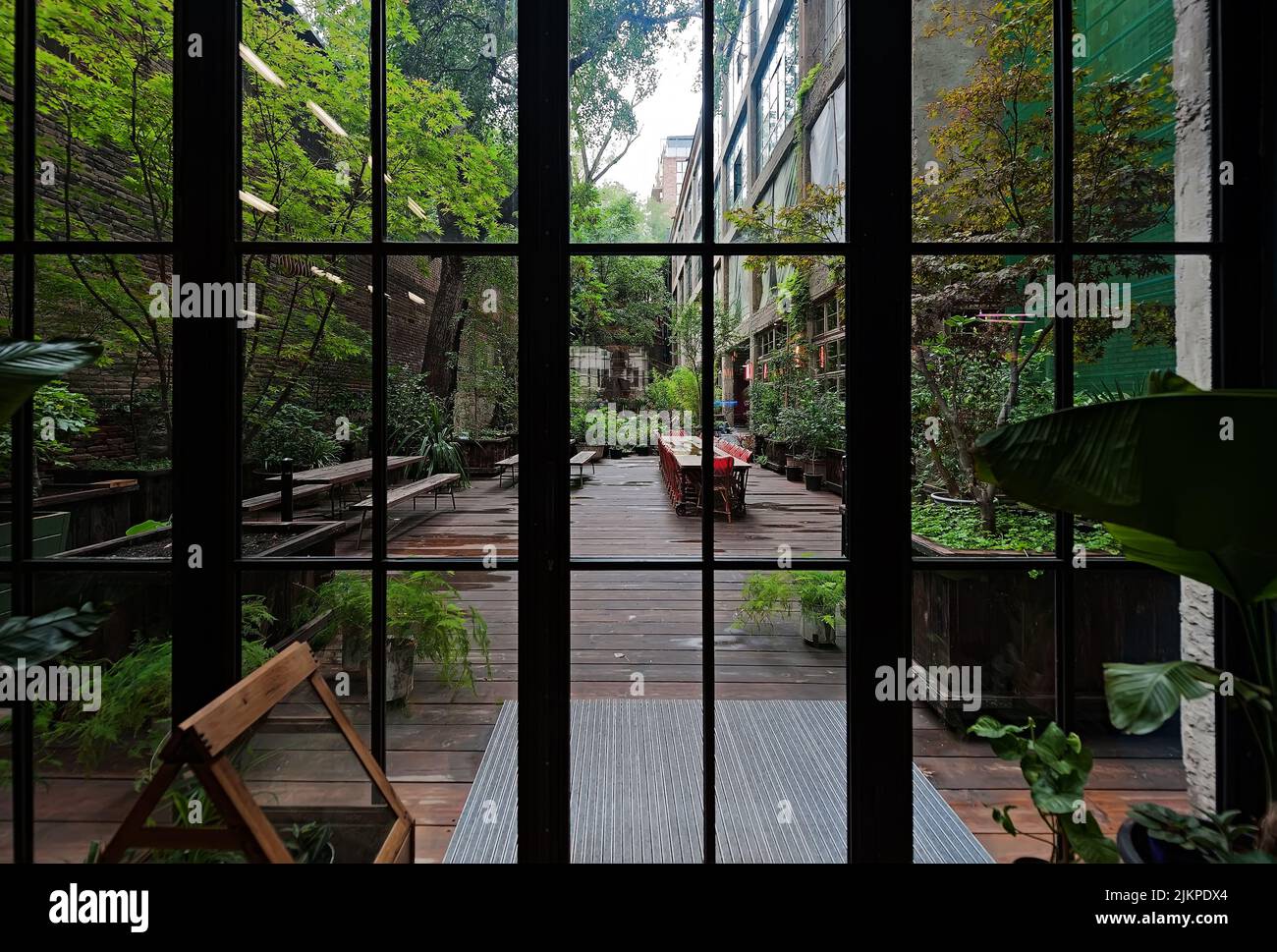 The restaurant inner garden of Stamba hotel in Tbilisi Georgia Stock ...