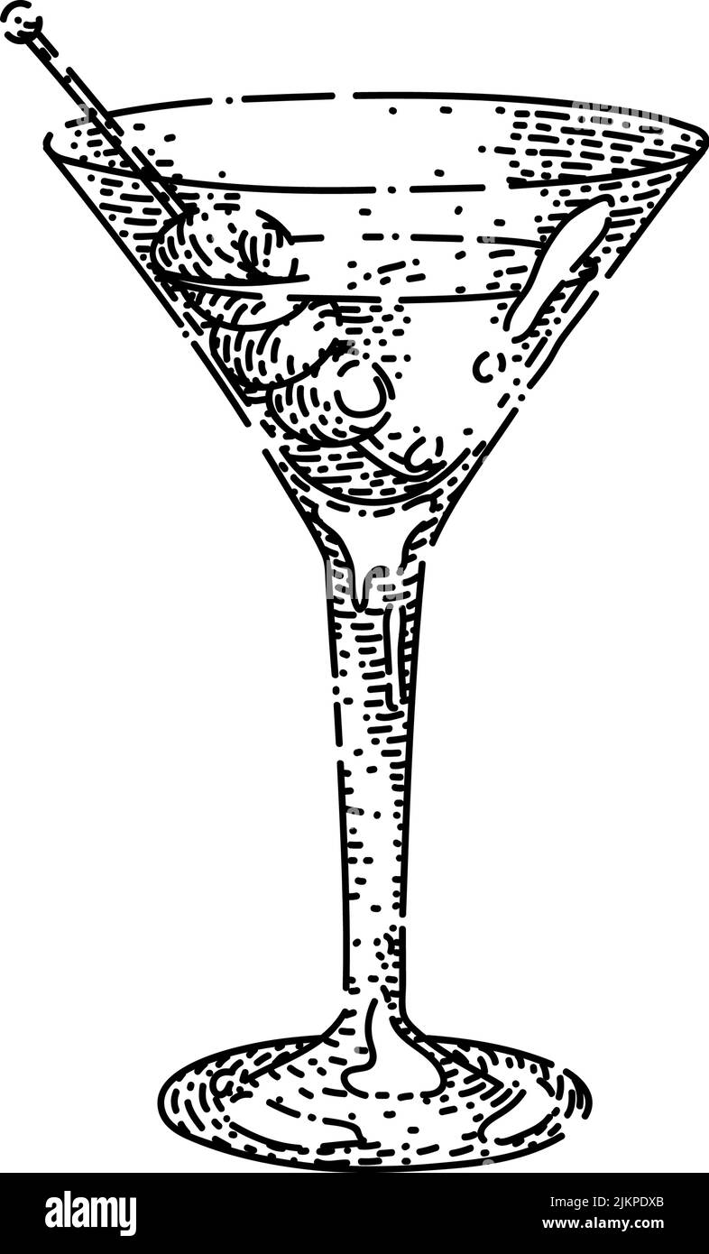 Martini glass olive hand Cut Out Stock Images & Pictures - Alamy