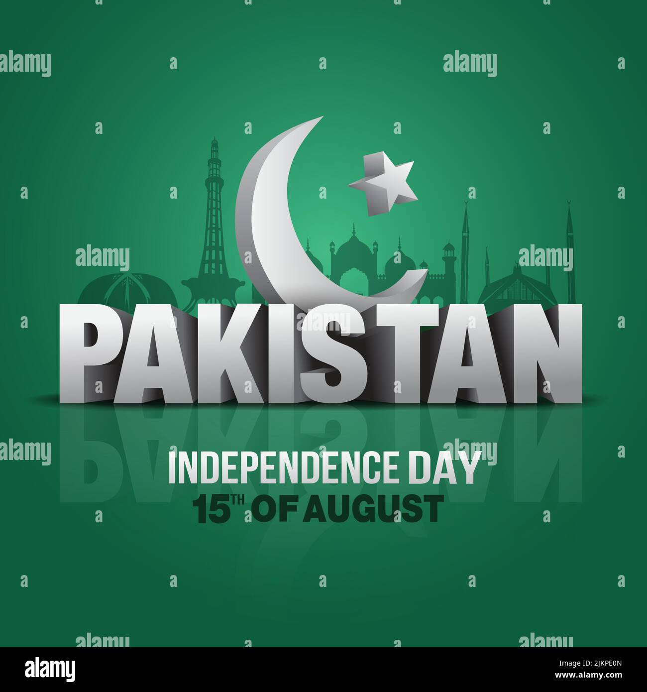 happy independence day Pakistan. vector illustration of Pakistan 3d ...
