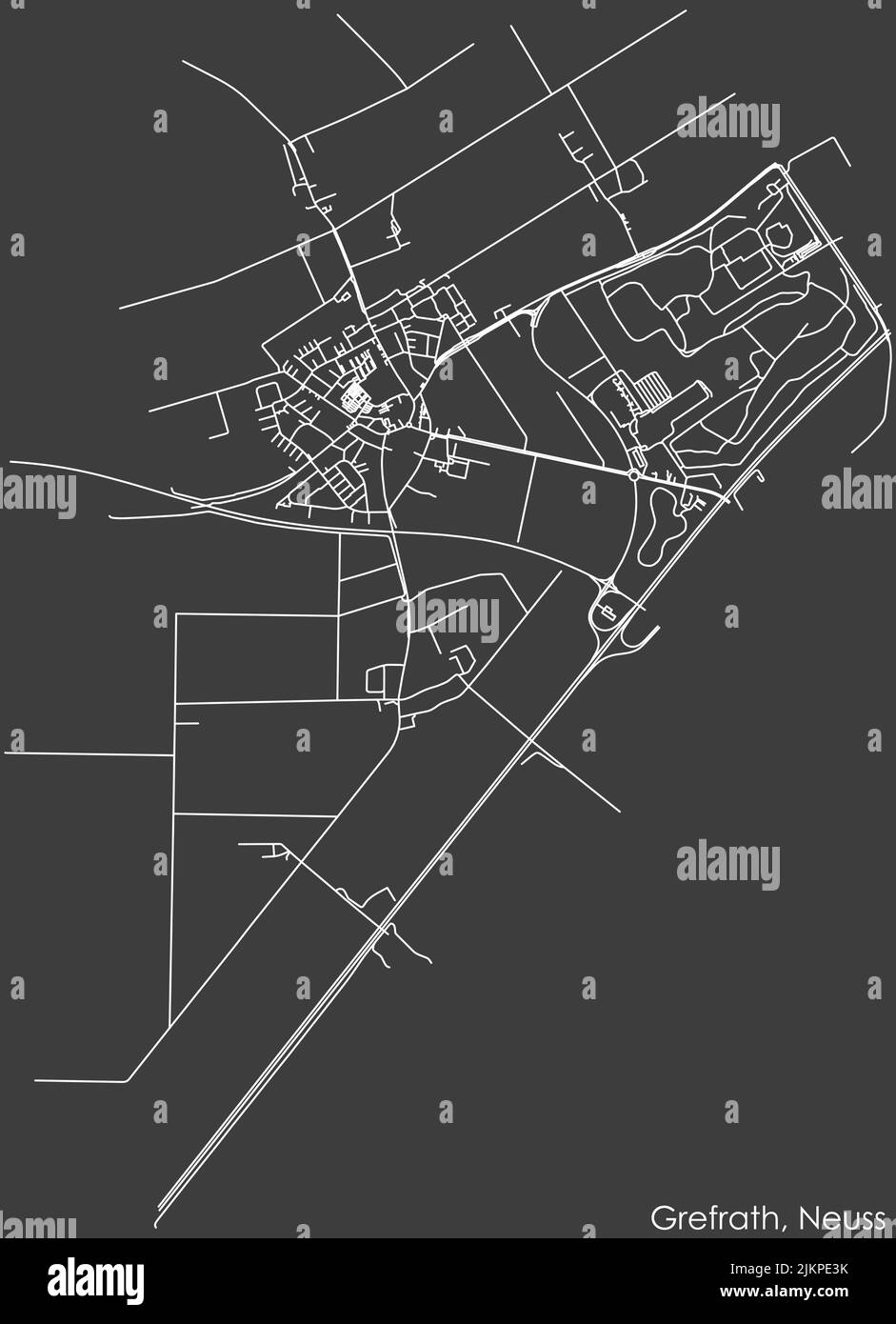 Street roads map of the GREFRATH DISTRICT, NEUSS Stock Vector Image ...