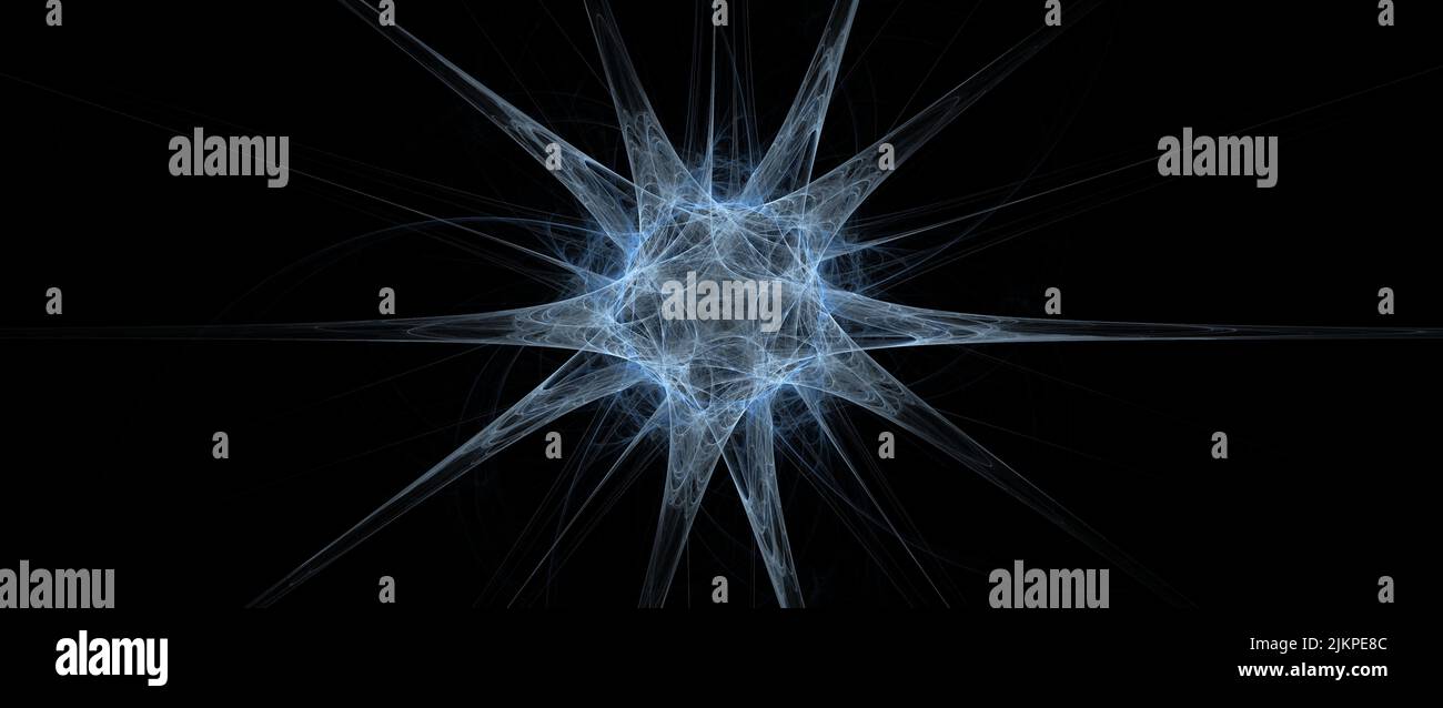 Digitally Rendered Beautifully exquisite symmetrical rotating fractal ...