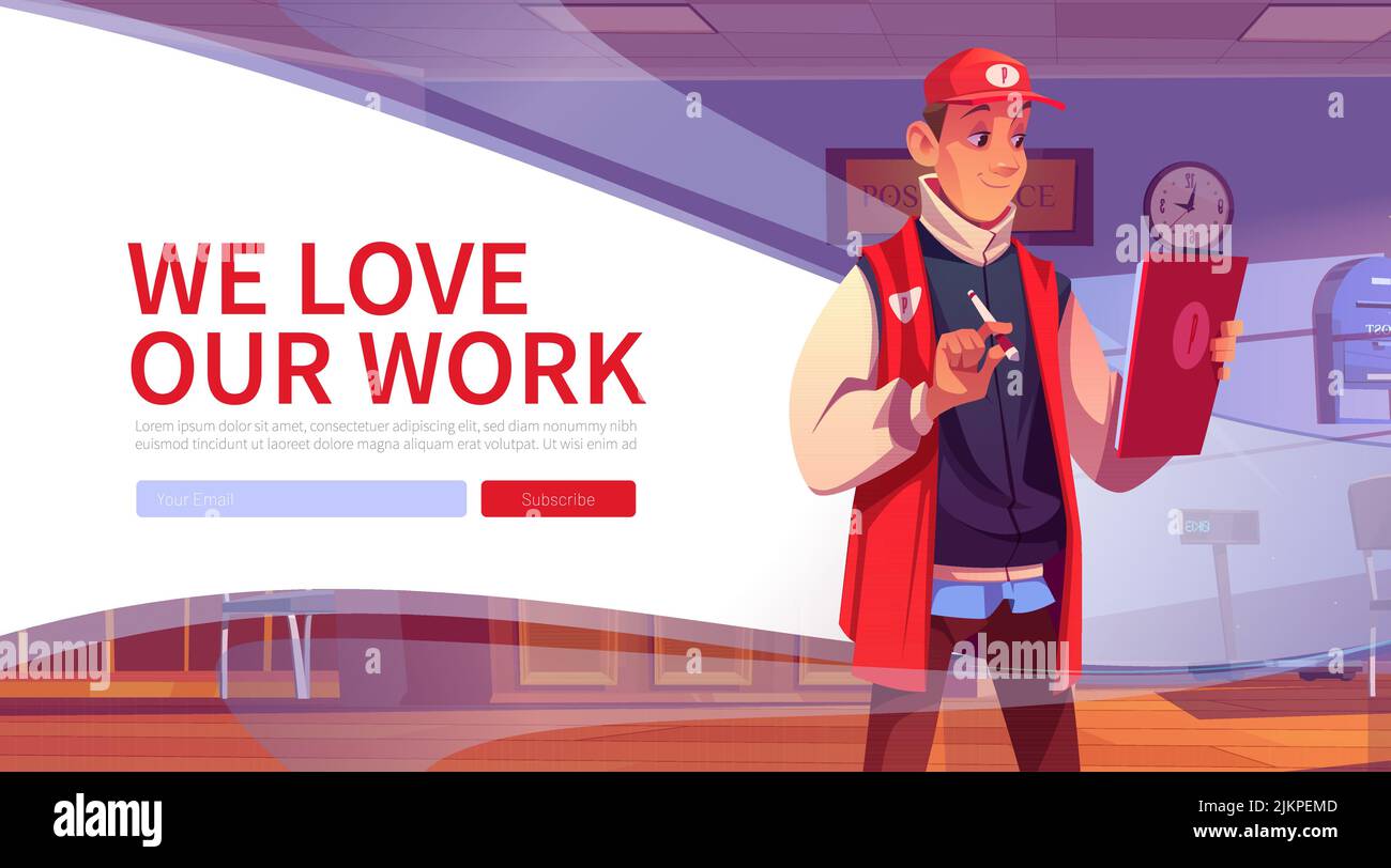 We love our work web banner with post office employee control orders ...