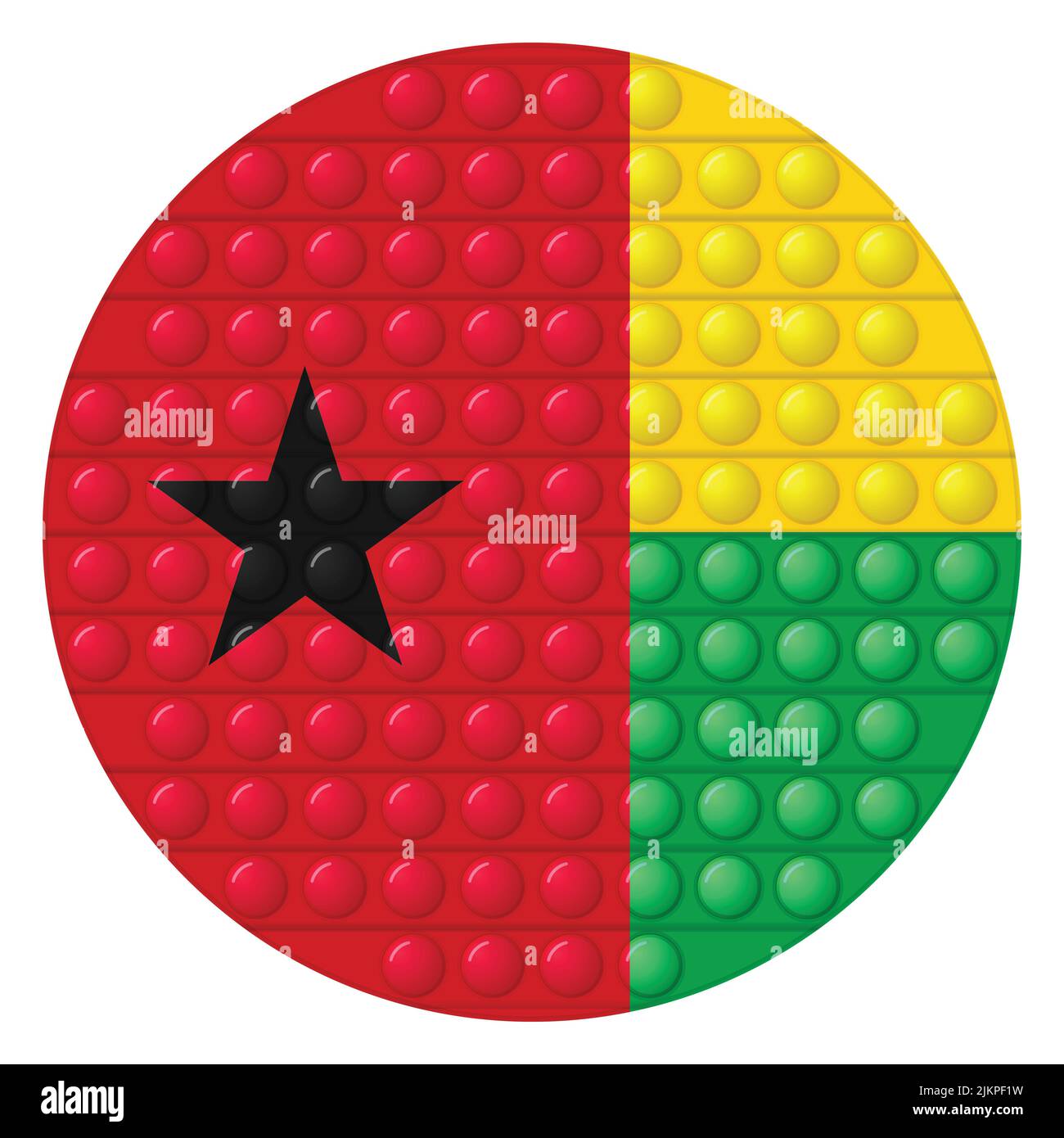 Glass light ball with flag of Guinea-Bissau. Round sphere, template ...