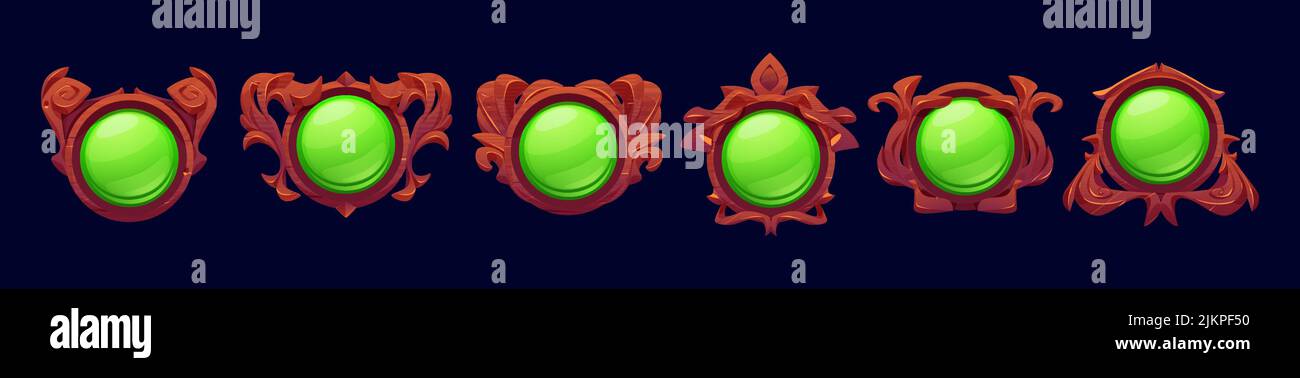 Game level or avatar frames, ui icons, buttons, ranking badges or ...
