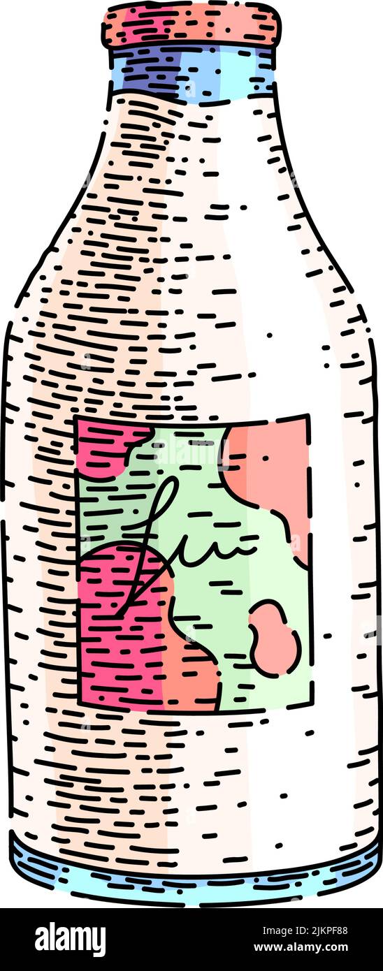 milk bottle sketch hand drawn vector Stock Vector Image & Art - Alamy