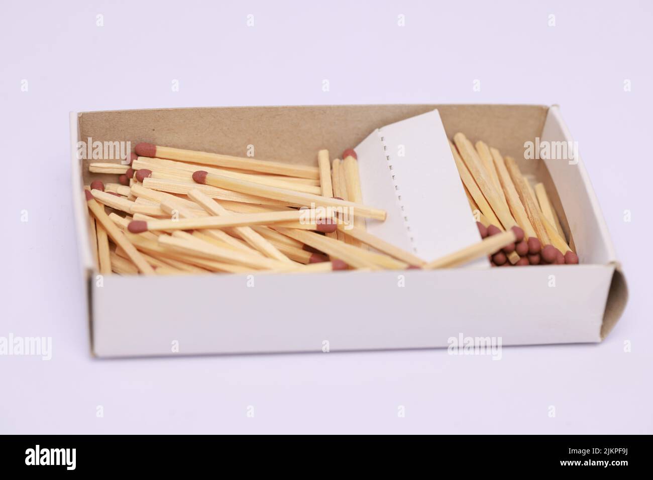 A closeup of a box of match sticks isolated on a white background Stock ...