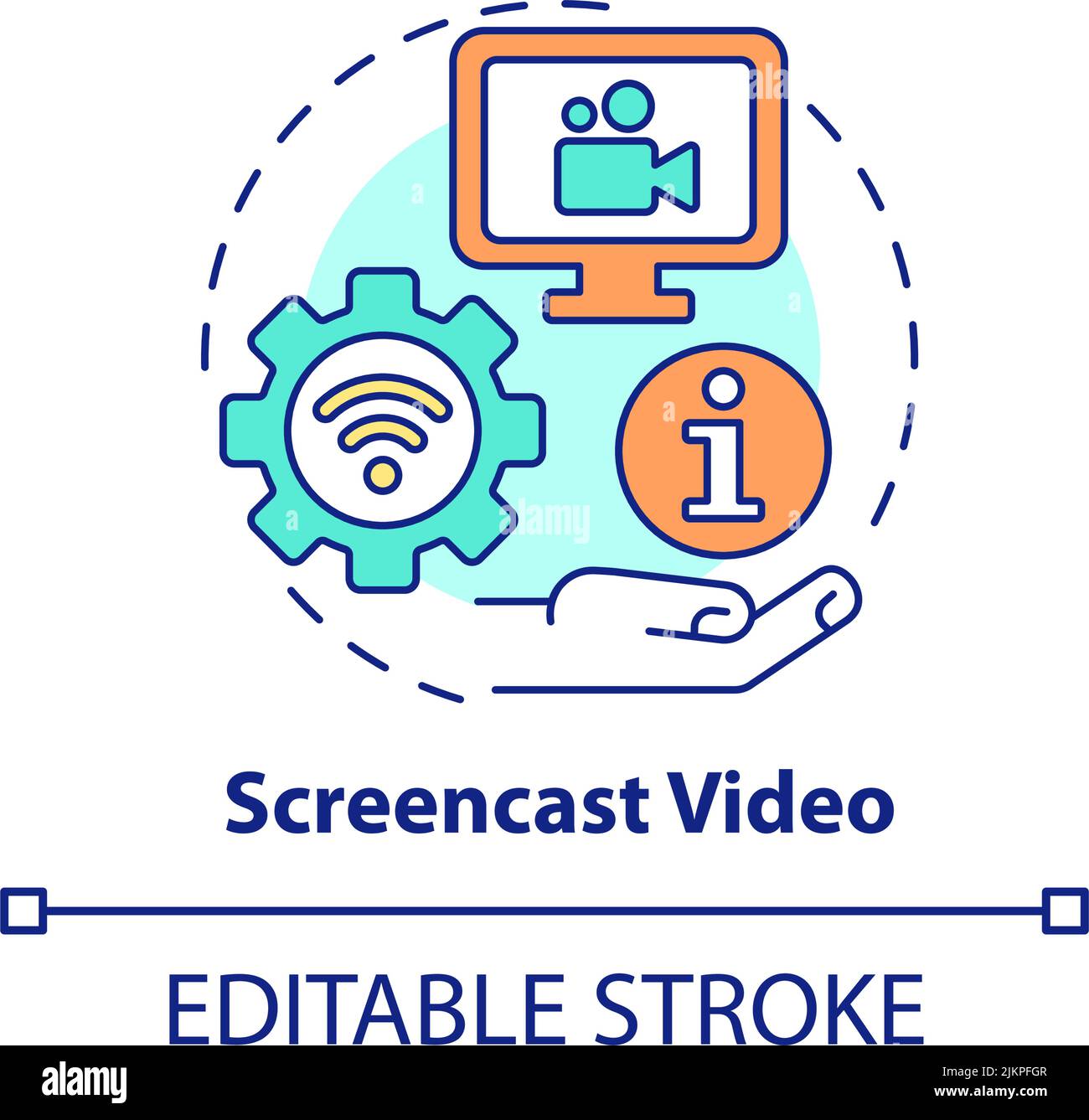 Screencast video concept icon Stock Vector Image & Art - Alamy