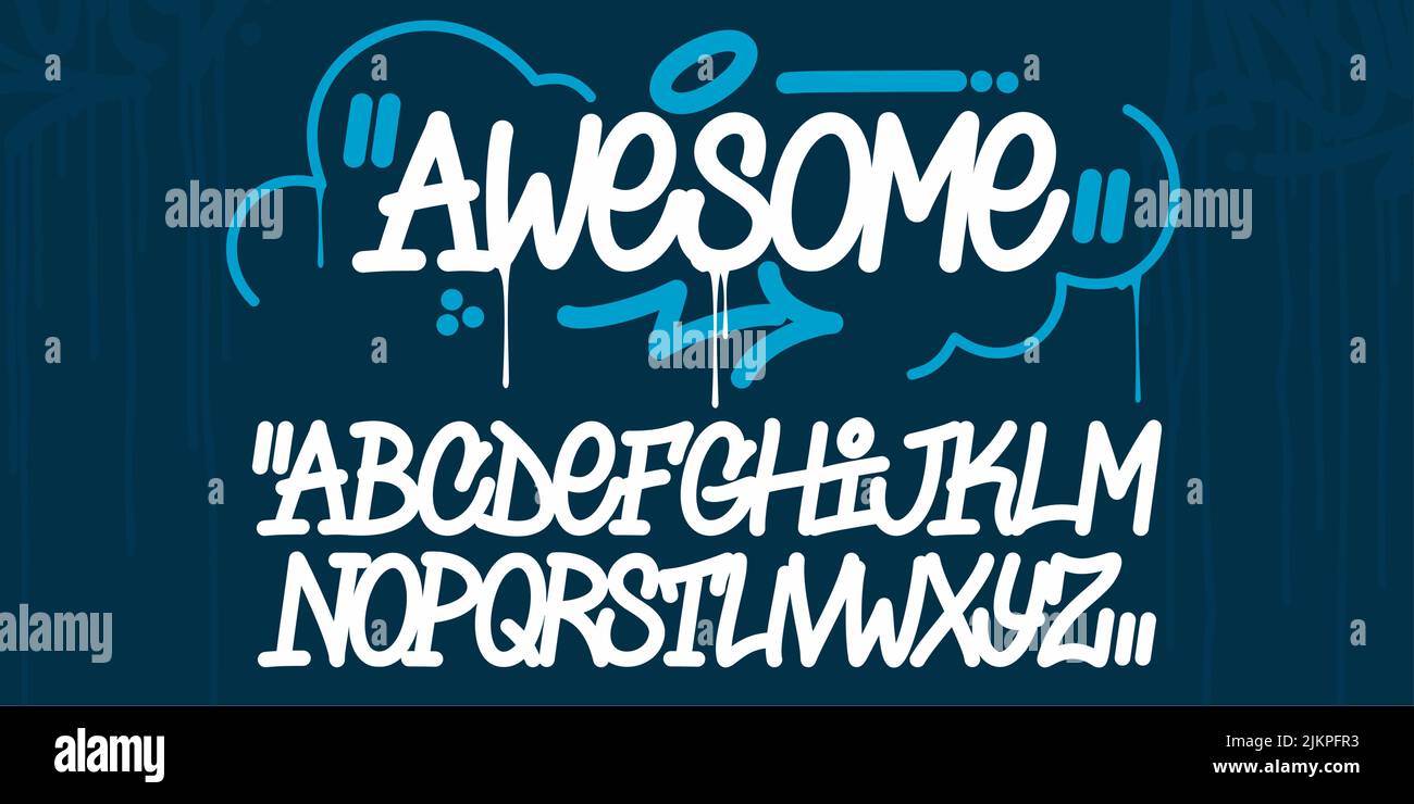 Bold Abstract Handwritten Hiphop Graffiti Street Art Style Font ...