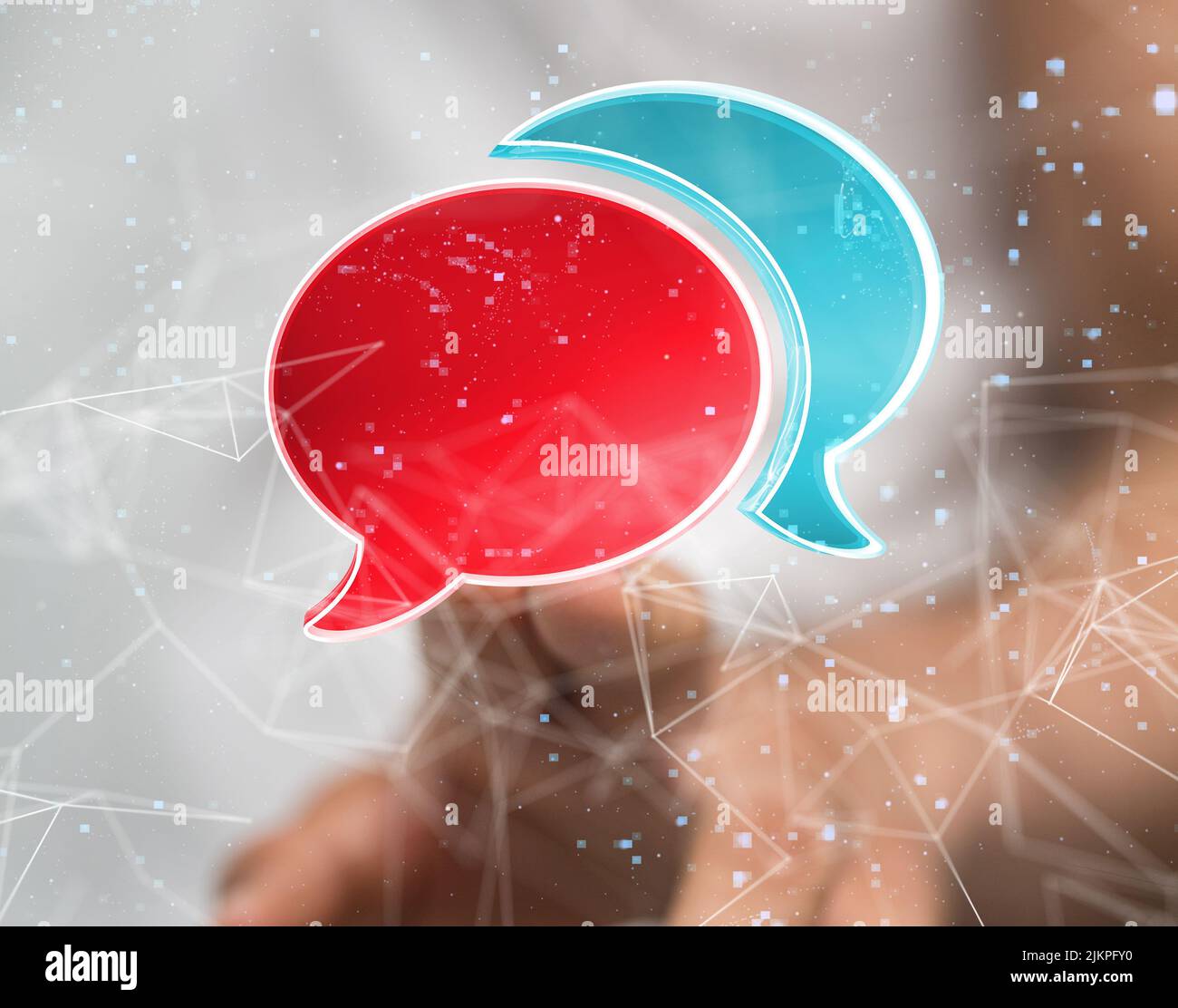 a 3d design of speaking bubble communication conference Digital Network ...