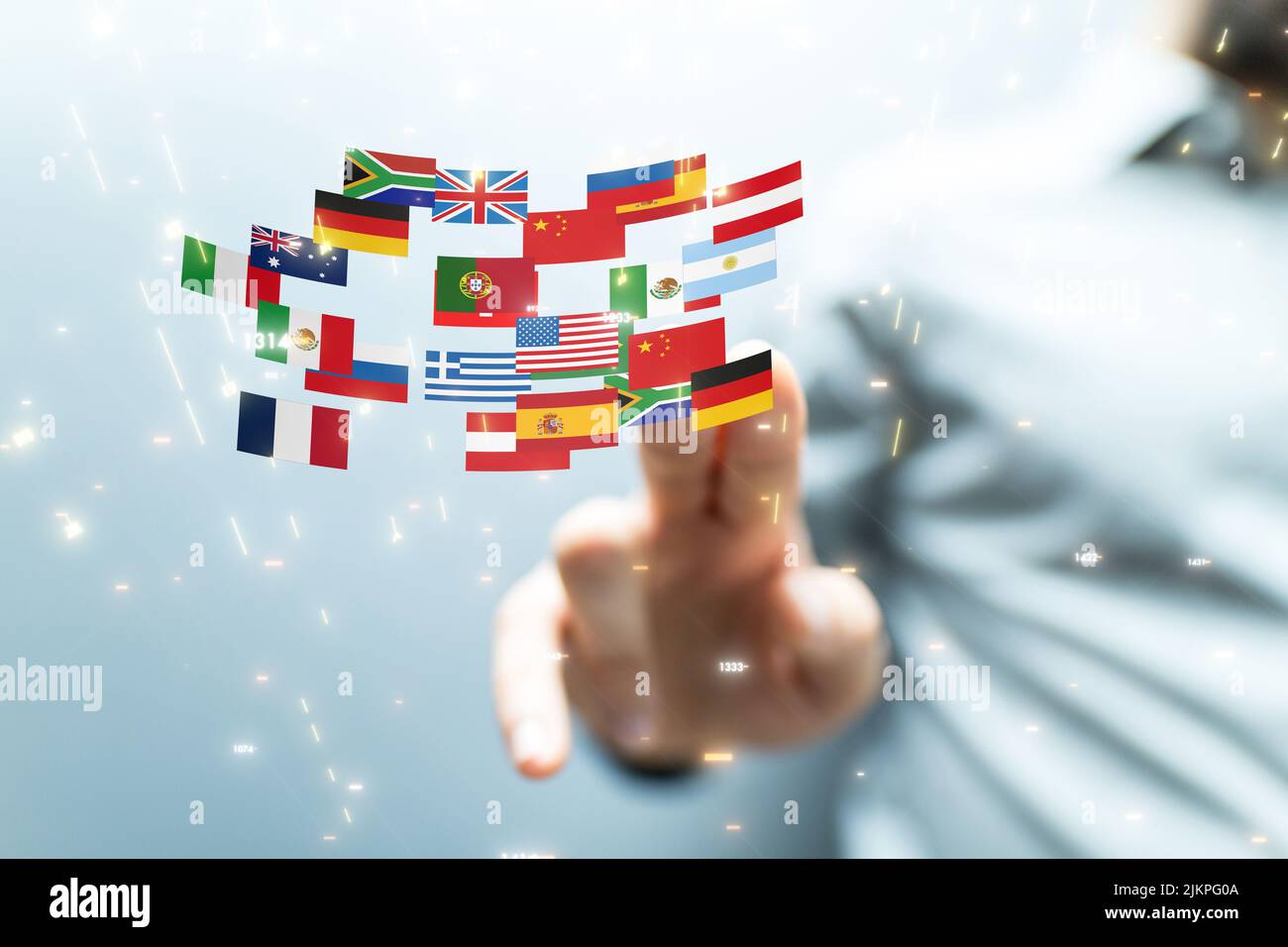 a 3d rendering of World map with all states and their flags Stock Photo ...