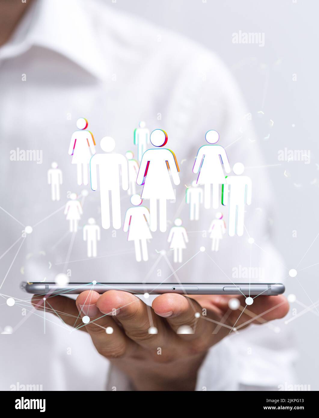 A global network 3D illustration with people Stock Photo - Alamy