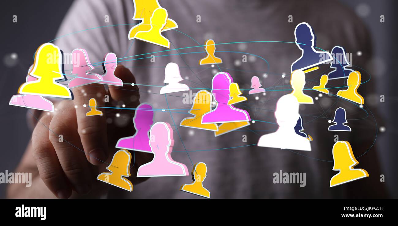 An organization chart team connection illustration Stock Photo - Alamy