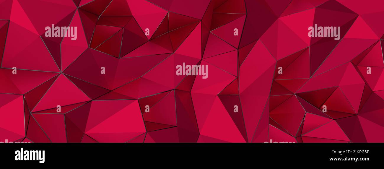 A red Trendy Low Poly BG Design magenta 3d Stock Photo - Alamy