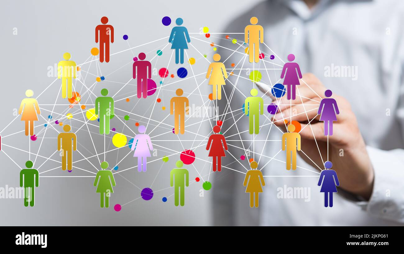 An organization chart team concept networking illustration Stock Photo ...