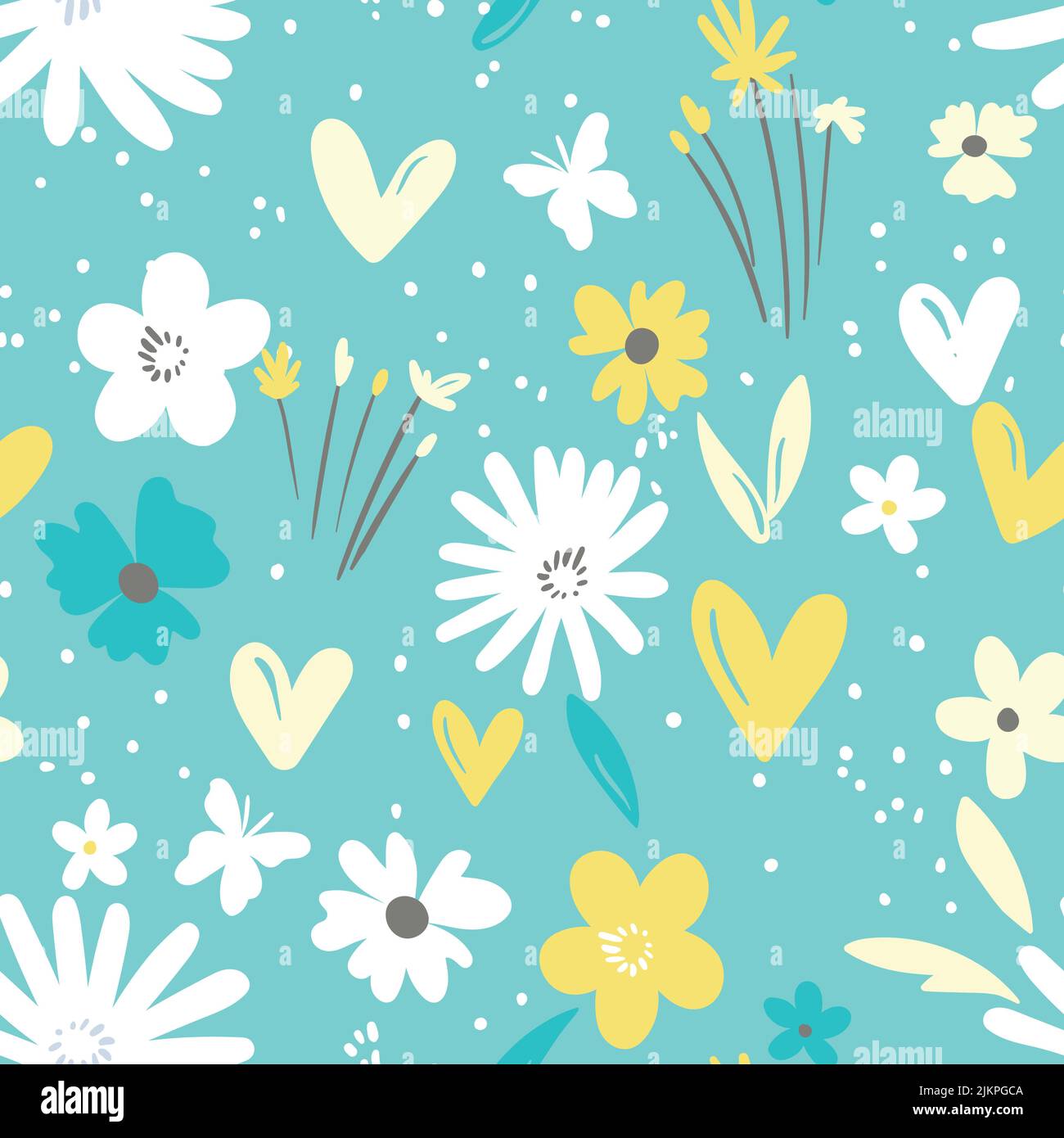 Seamless floral pattern based on traditional folk art ornaments ...