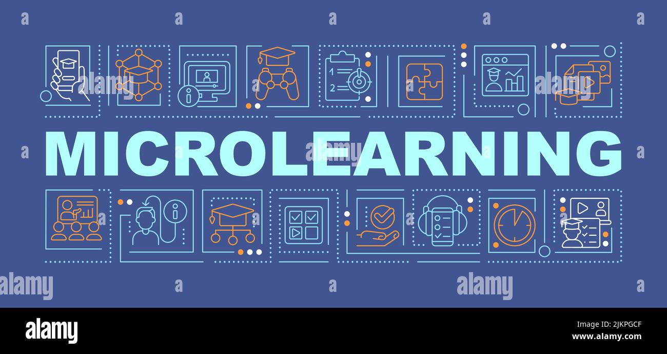 Micro learning word concepts dark blue banner Stock Vector Image & Art - Alamy