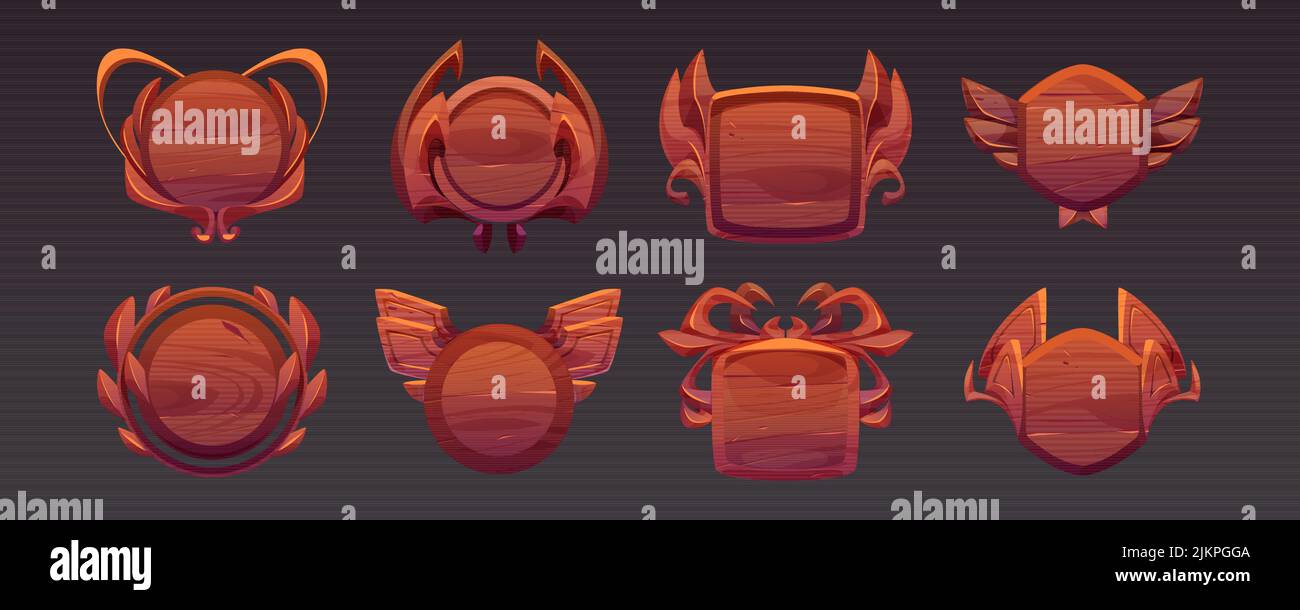 Game level or avatar frames, ui icons, buttons, ranking badges or ...