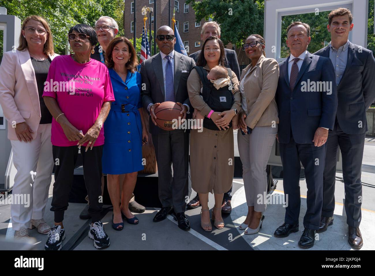 Governor Kathy Hochul and Mayor Eric Adams attend a joint housing and ...