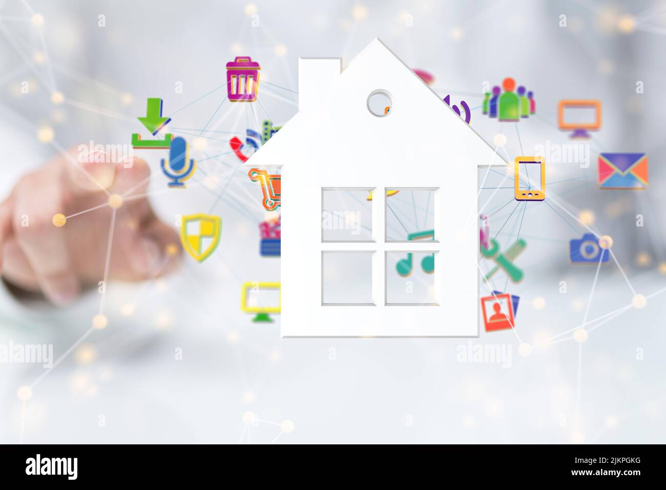 Smart house concept icons control hi-res stock photography and images - Alamy