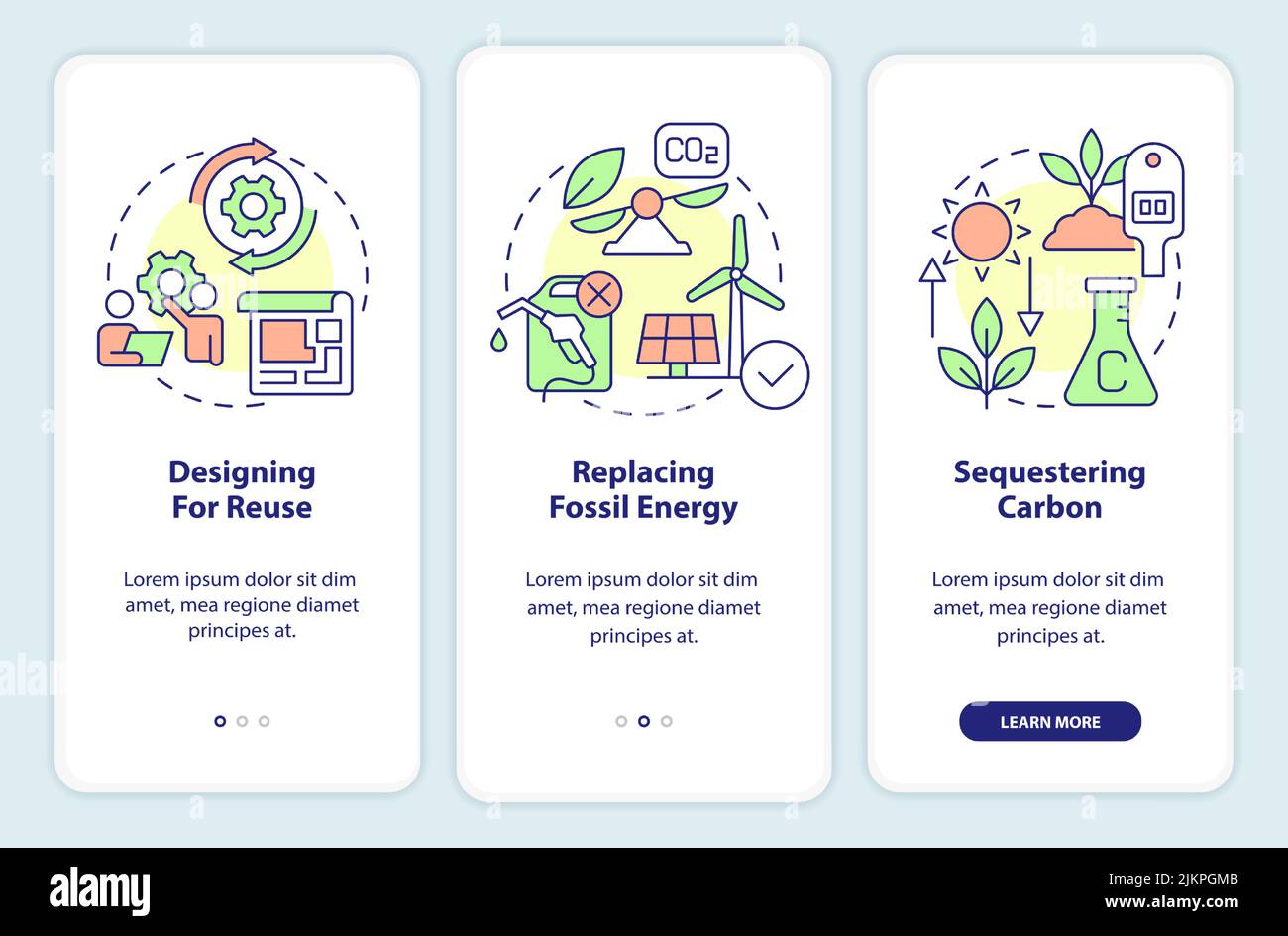 Carbon removal strategies onboarding mobile app screen Stock Vector Image & Art - Alamy