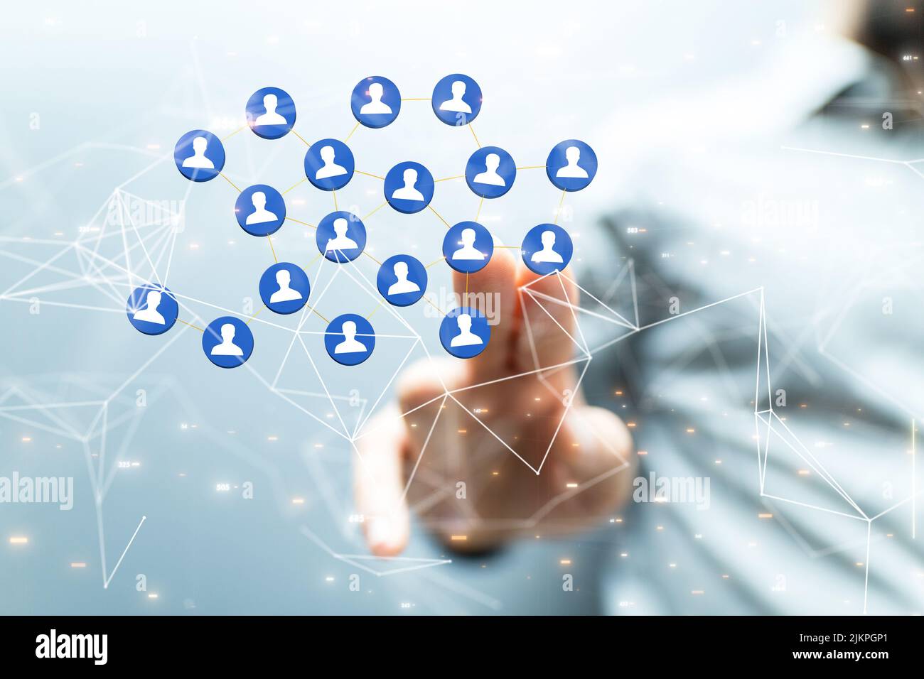 A 3D render of team communication and abstract social network ...