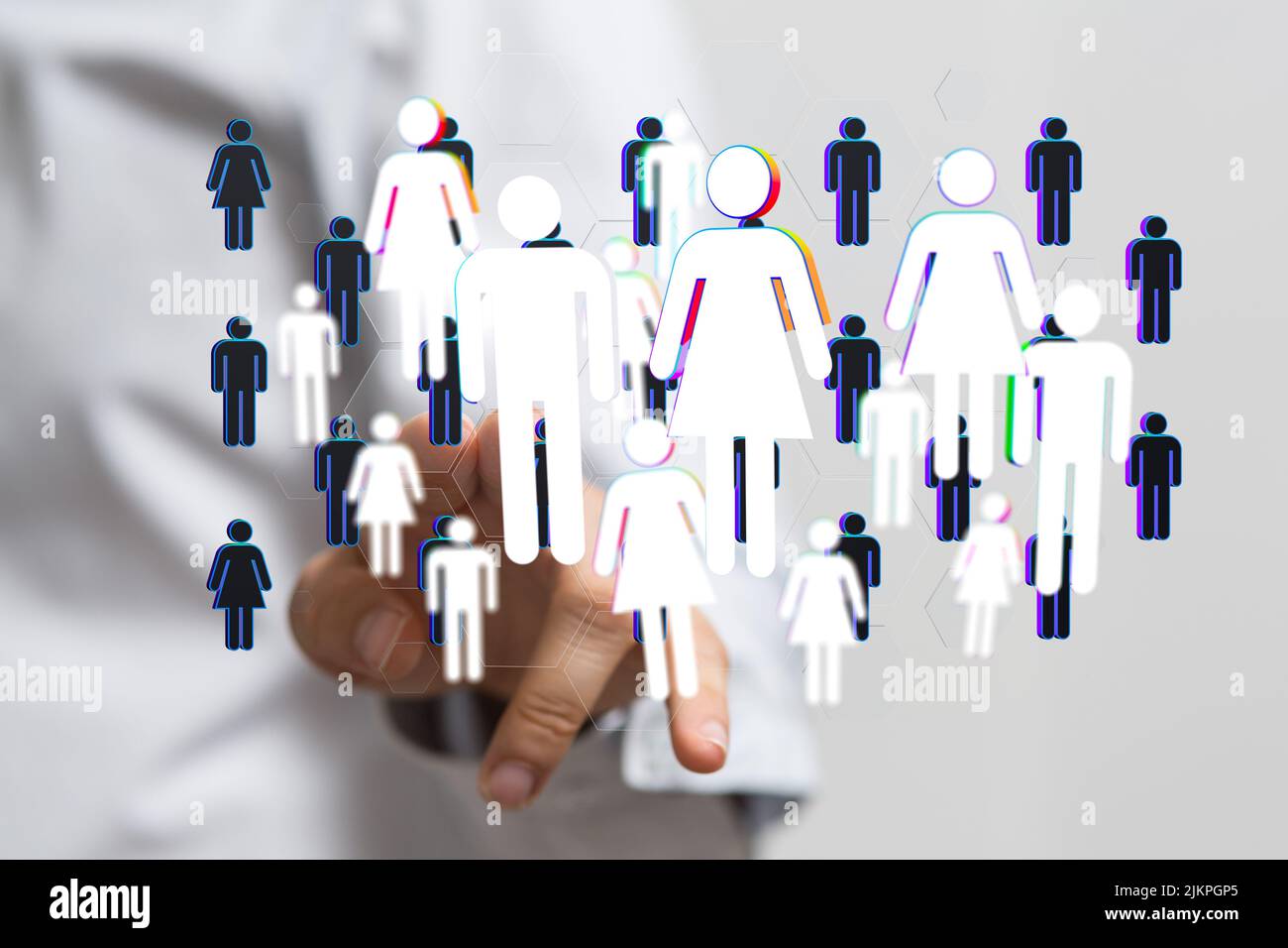 A 3D render of team communication and abstract social network ...