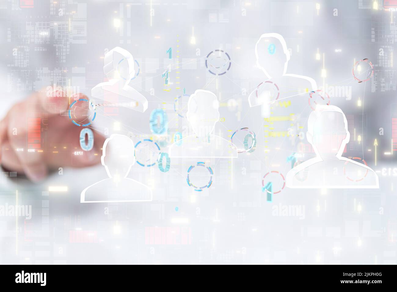 A 3D render of team communication and abstract social network ...