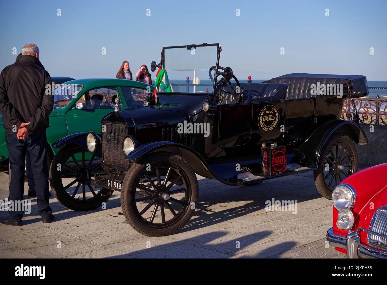Black 1918 Ford Model T parked on the seafront at the Bray Vintage Car ...