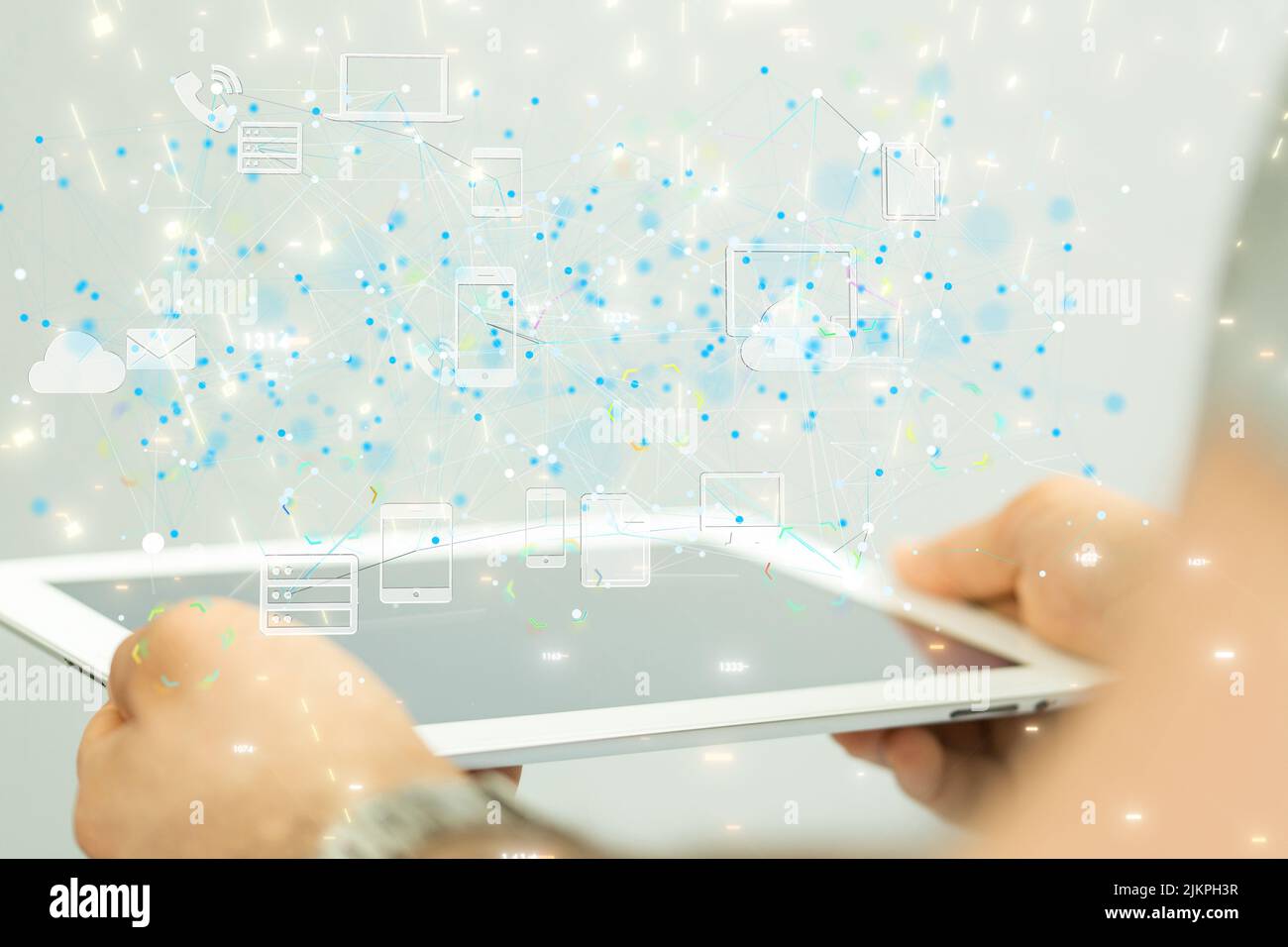 Internet infrastructure concept. Abstract technology background. 3D ...