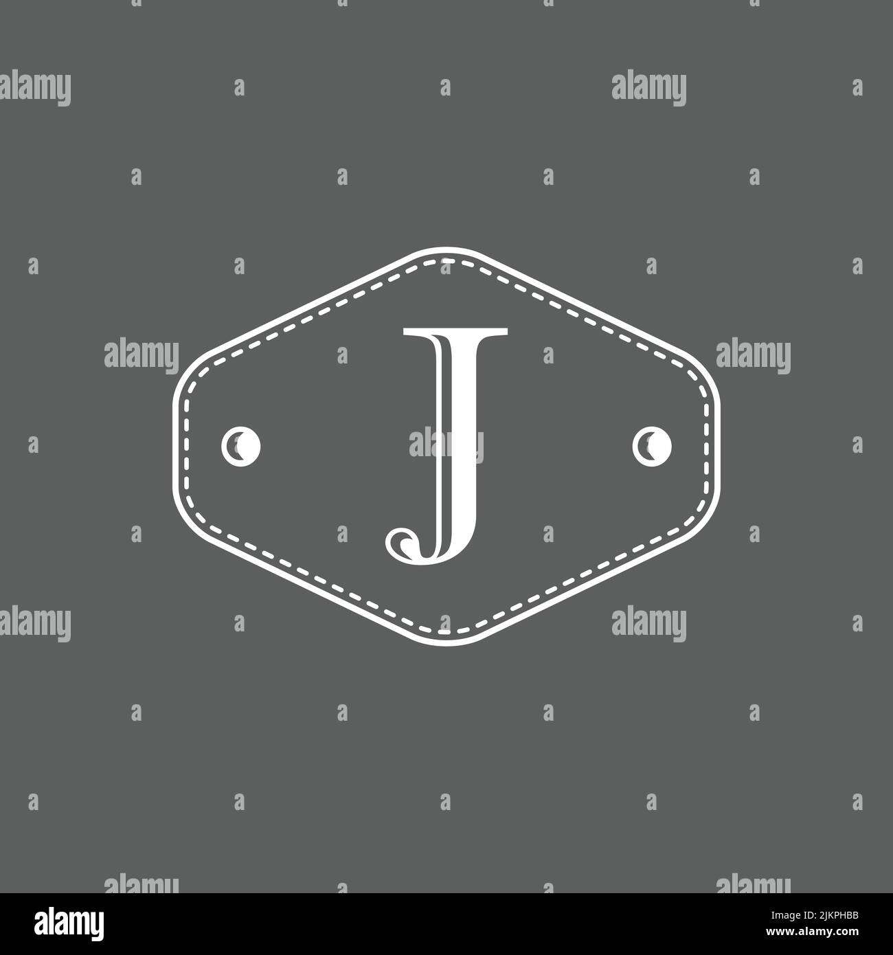 Letter J with vintage style and box frame. Creative design Letters in ...