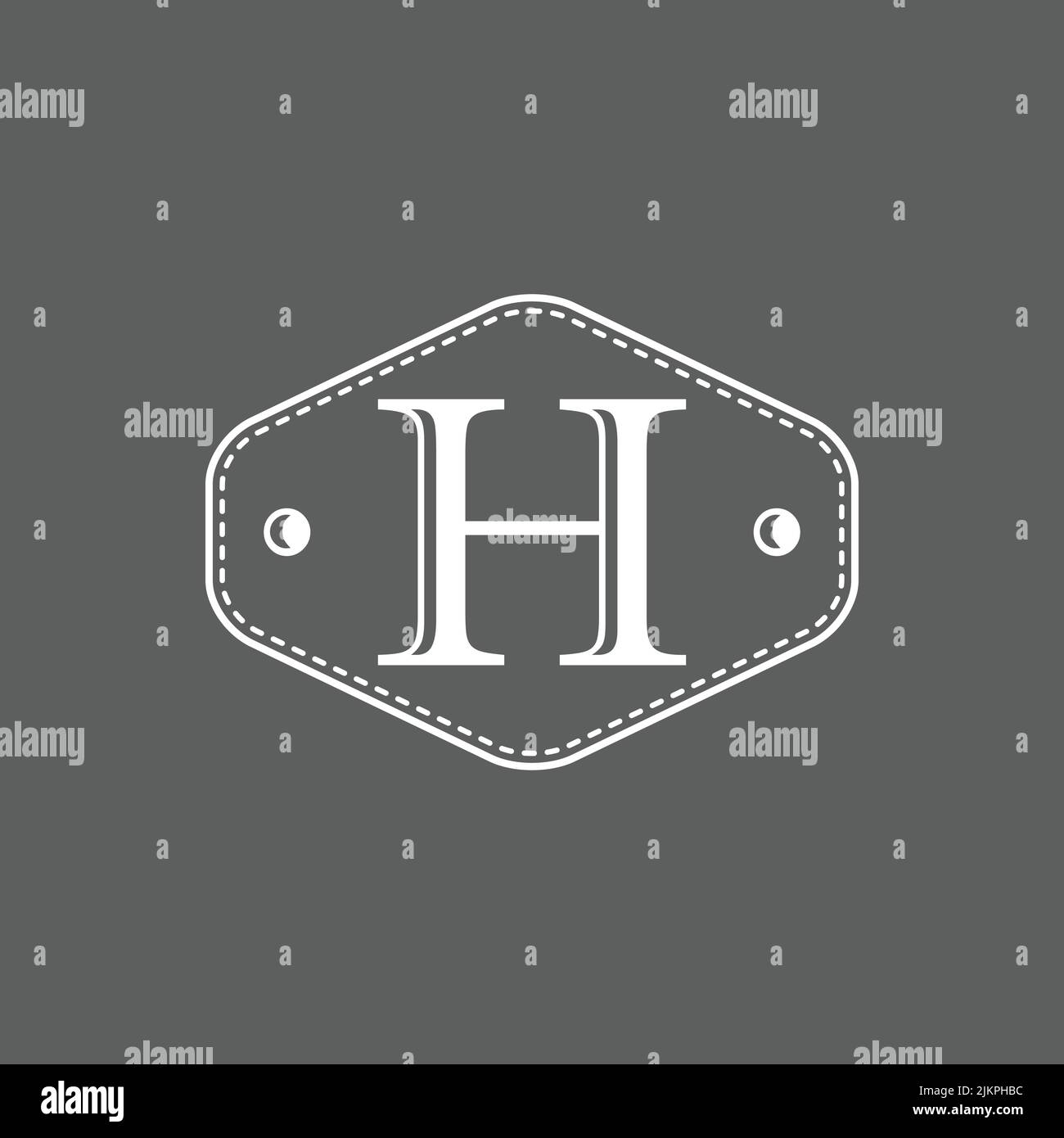 Letter H with vintage style and box frame. Creative design Letters in ...